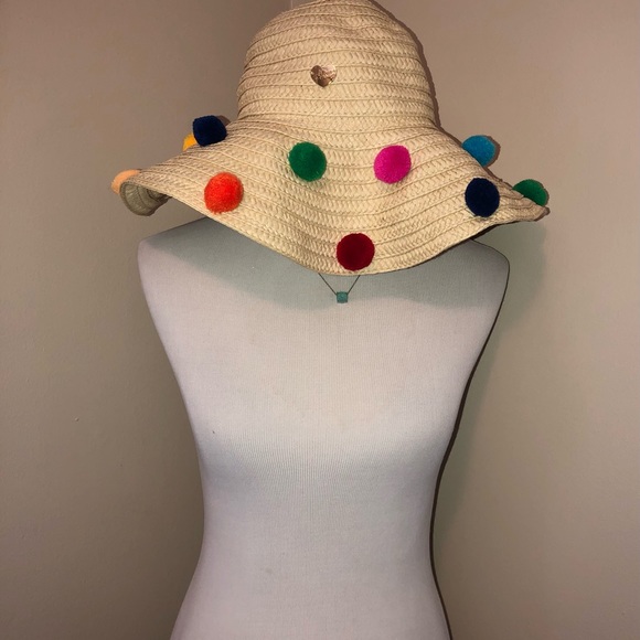 Betsey Johnson | Accessories | Betsey Johnson Floppy Straw Multicolored ...